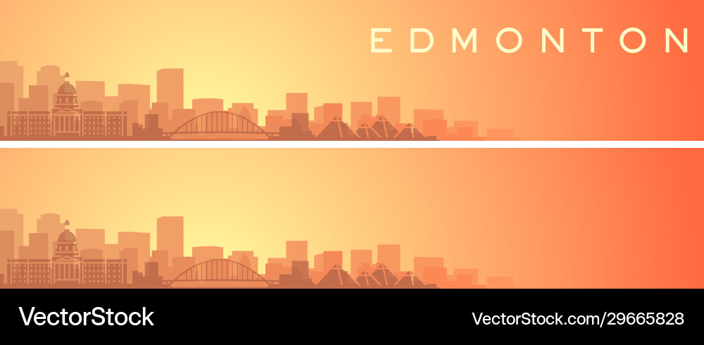 Edmonton beautiful skyline scenery banner Vector Image