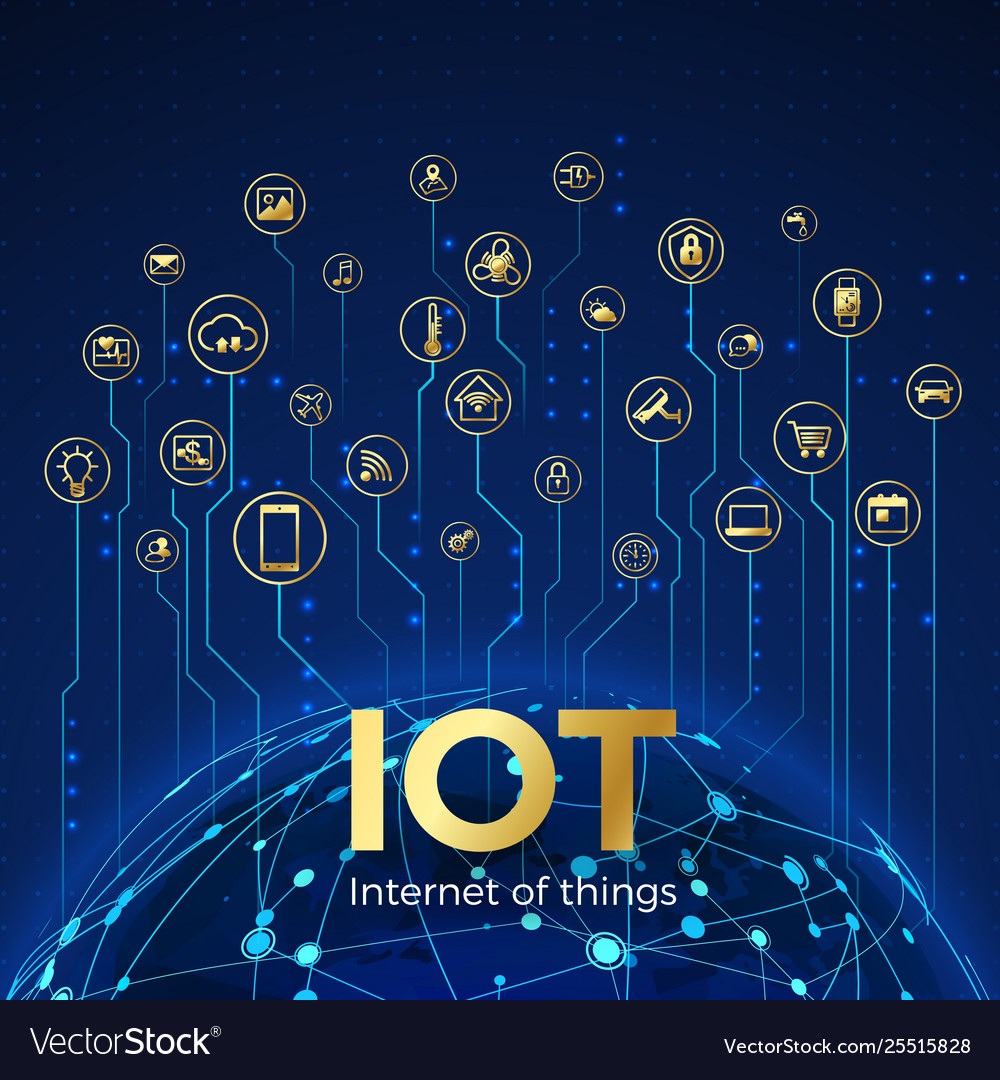 Iot concept internet things global network Vector Image Iot concept internet things global network Vector Image