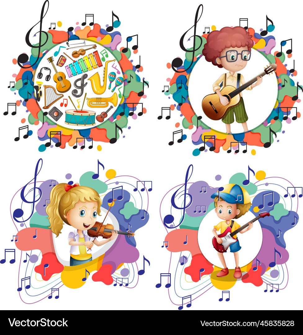 Music theme cartoon icon Royalty Free Vector Image