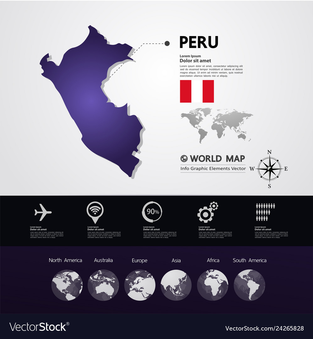 Peru map Royalty Free Vector Image - VectorStock