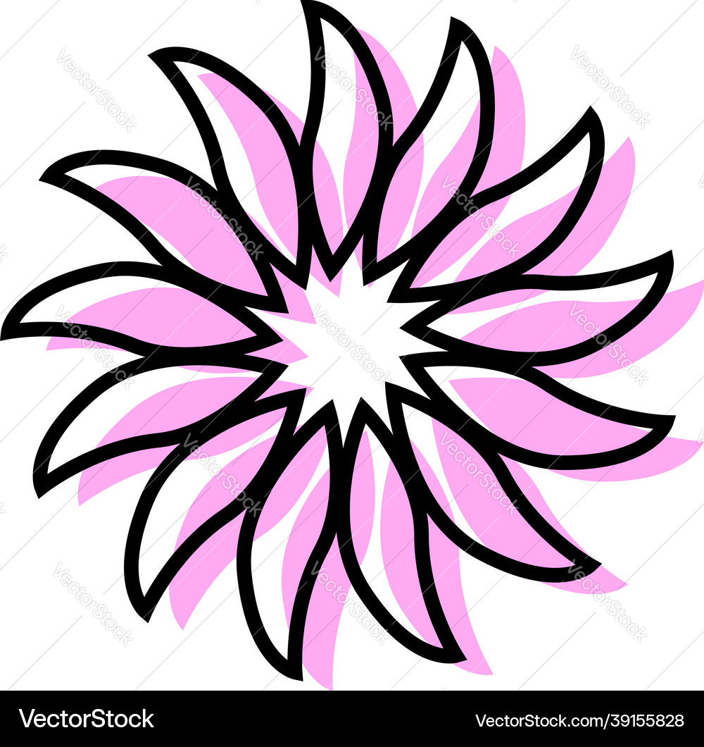 Pink flower icon on white background Royalty Free Vector