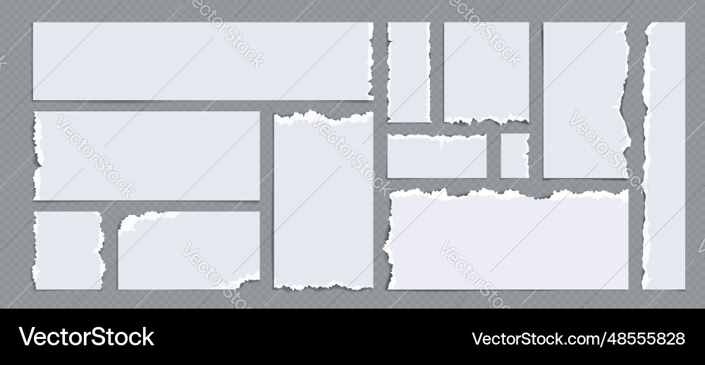 Set of torn paper strips Royalty Free Vector Image
