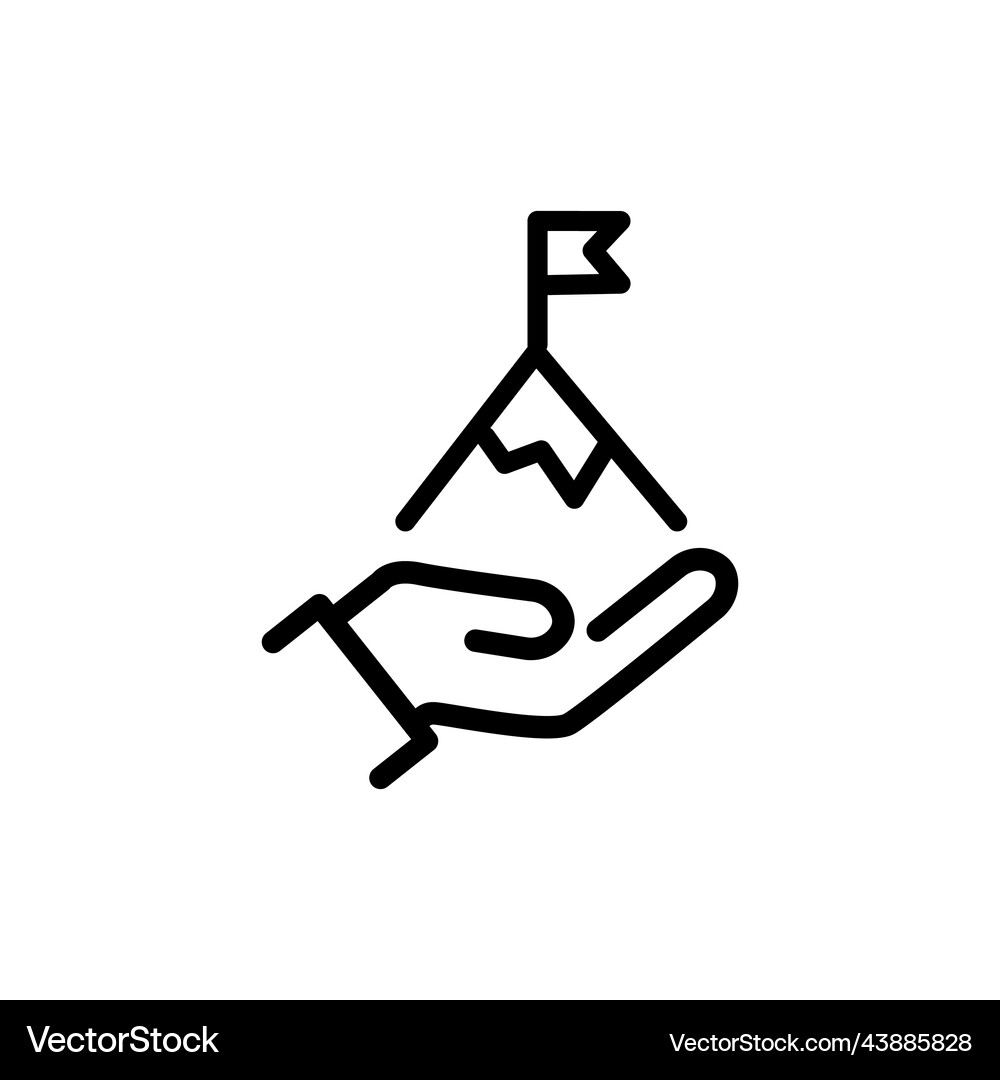 Vision mission icon goal on mountain value Vector Image