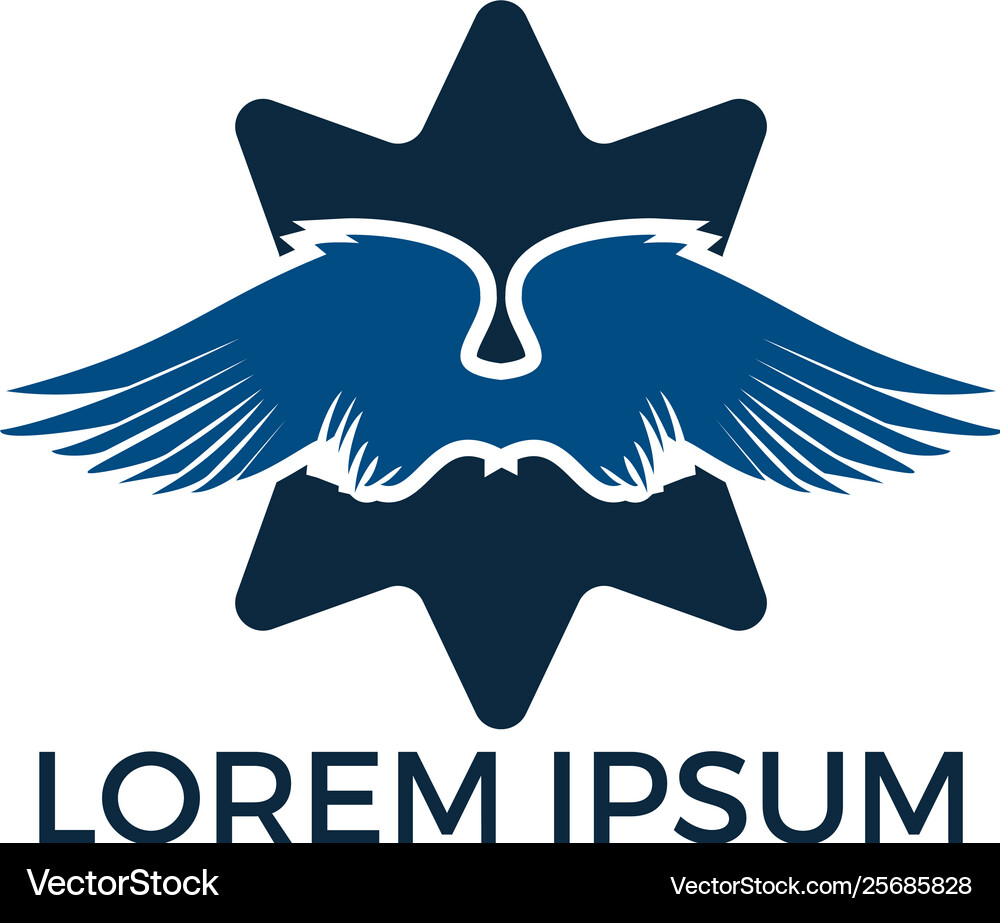 Wings star logo design template Royalty Free Vector Image