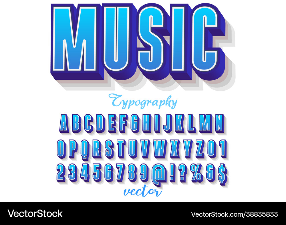 3d font new design abstract modern alphabet Vector Image