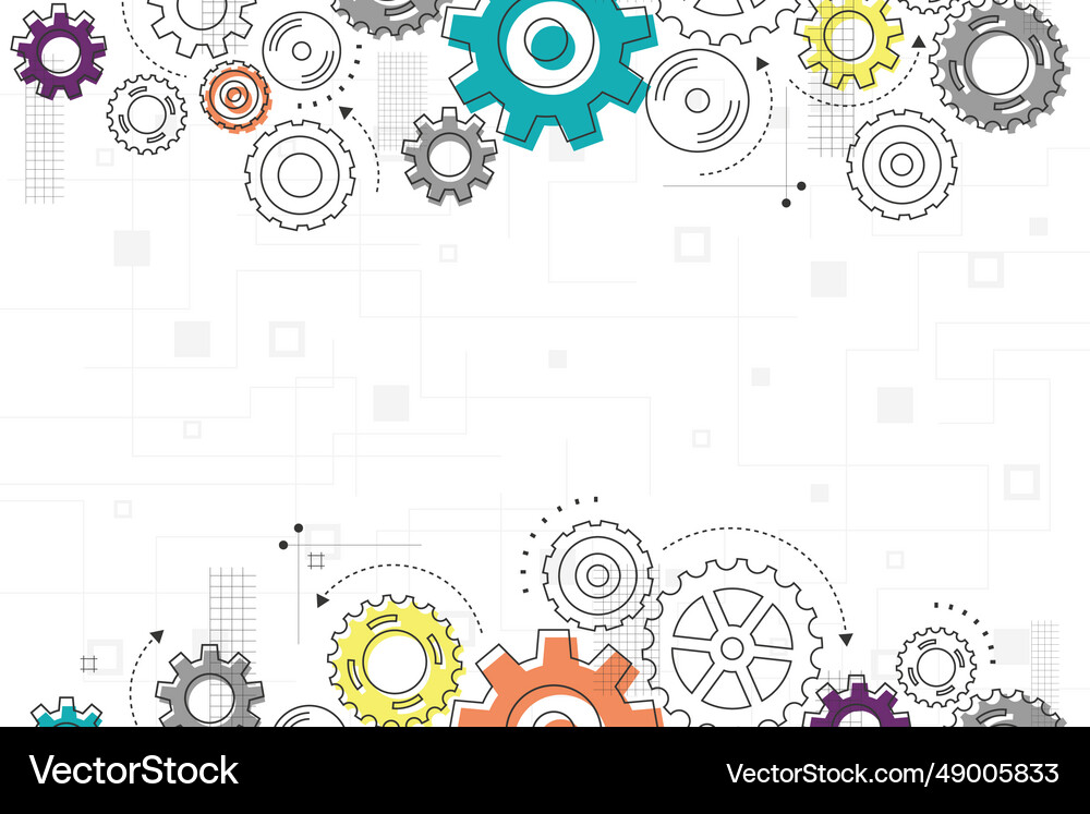Abstract gear wheel mechanism background machine Vector Image