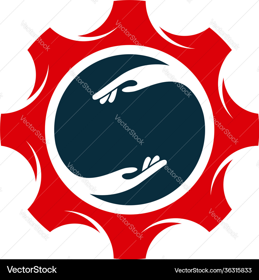Care service logo designs gear Royalty Free Vector Image