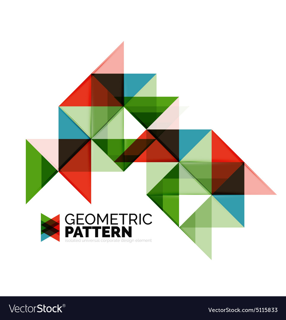 Geometric triangle mosaic pattern element isolated
