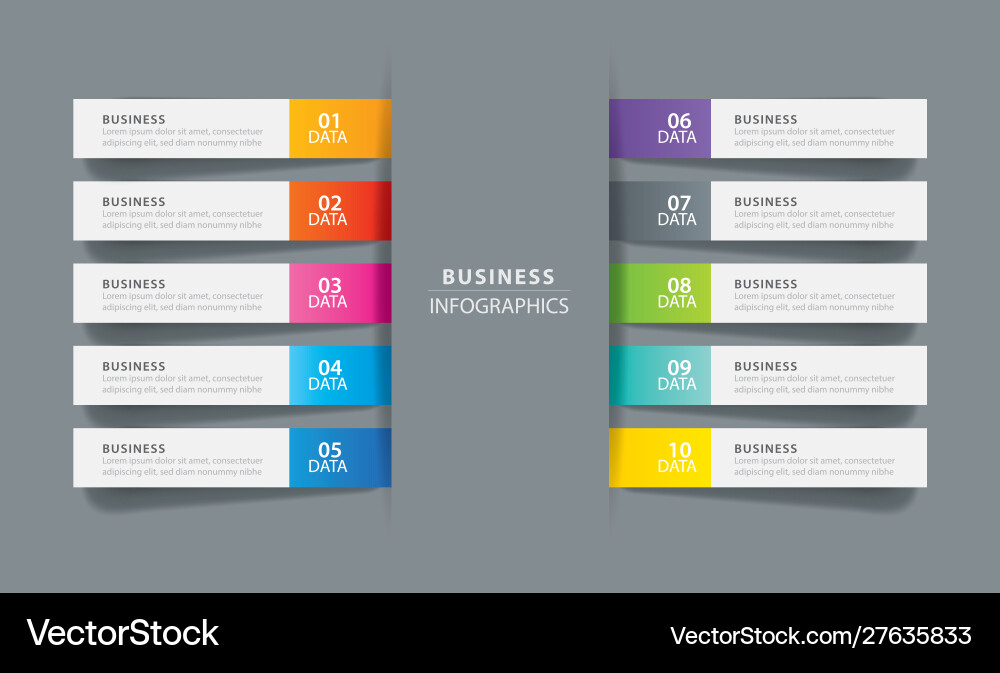 Infographics tab index in horizontal paper Vector Image
