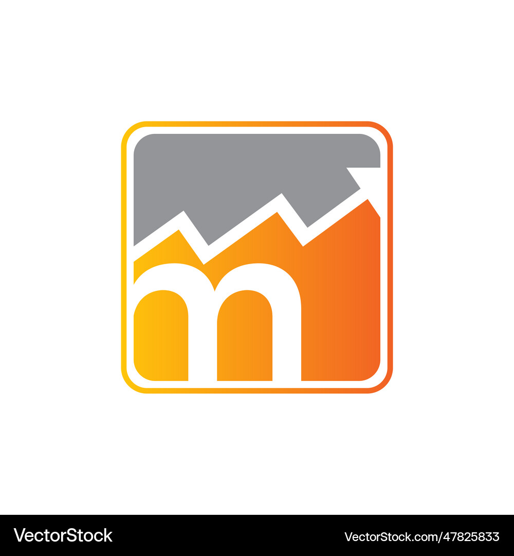 Letter m logo template colorful m Royalty Free Vector Image