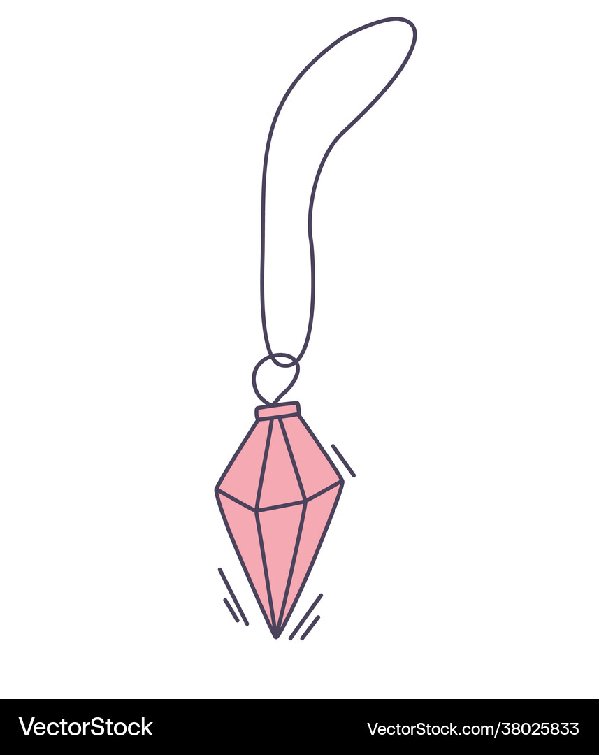 Pendant with a pink stone magic amulet Royalty Free Vector