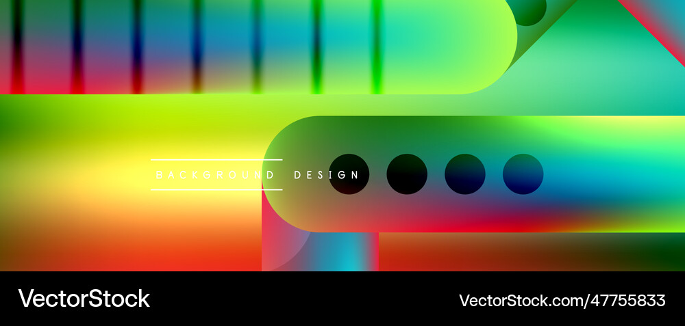 Round shapes and lines with fluid gradients Vector Image