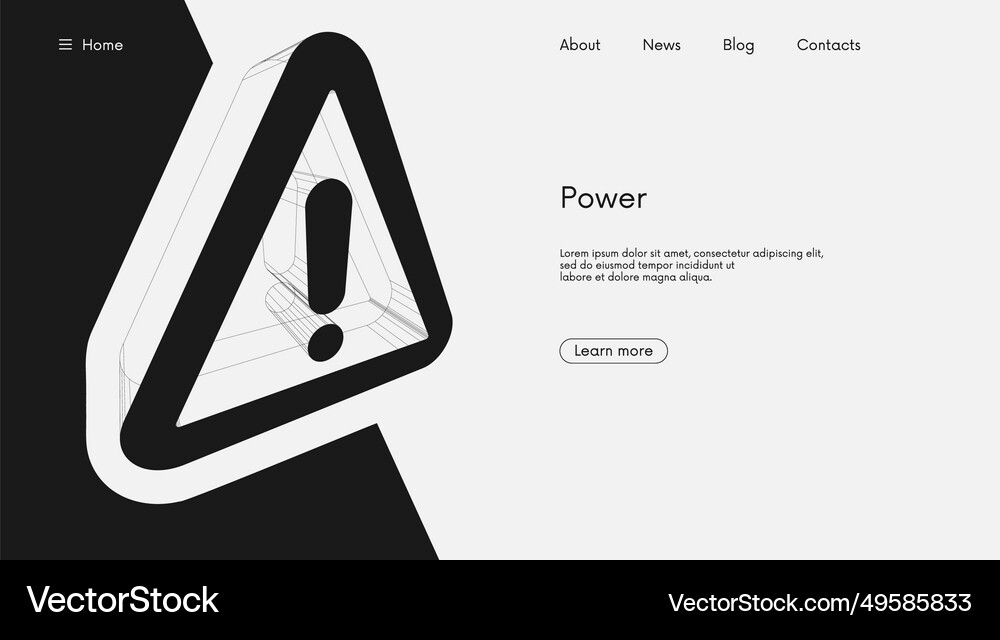 Warning sign exclamation mark in triangle danger Vector Image