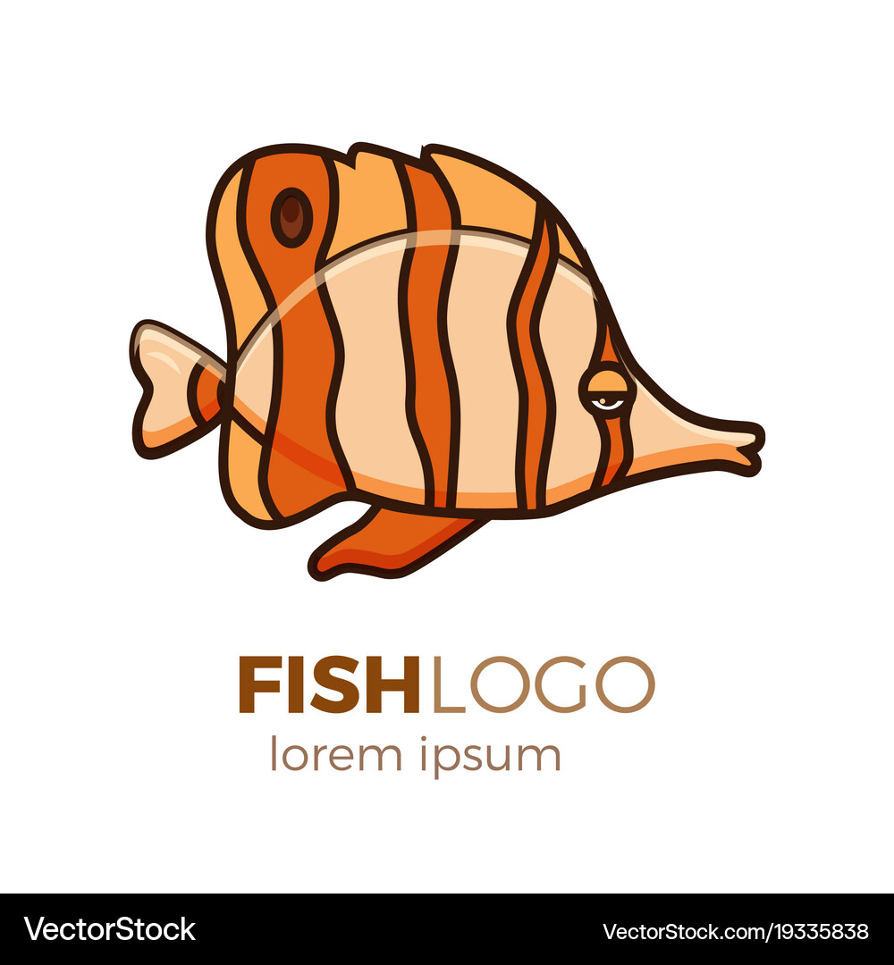 Cute fish icons set tropical Royalty Free Vector Image