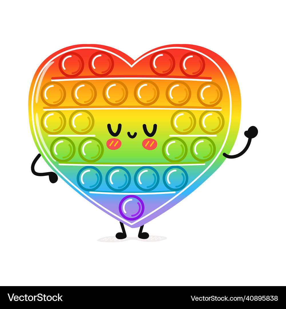 Cute funny waving hand popit pop it character Vector Image