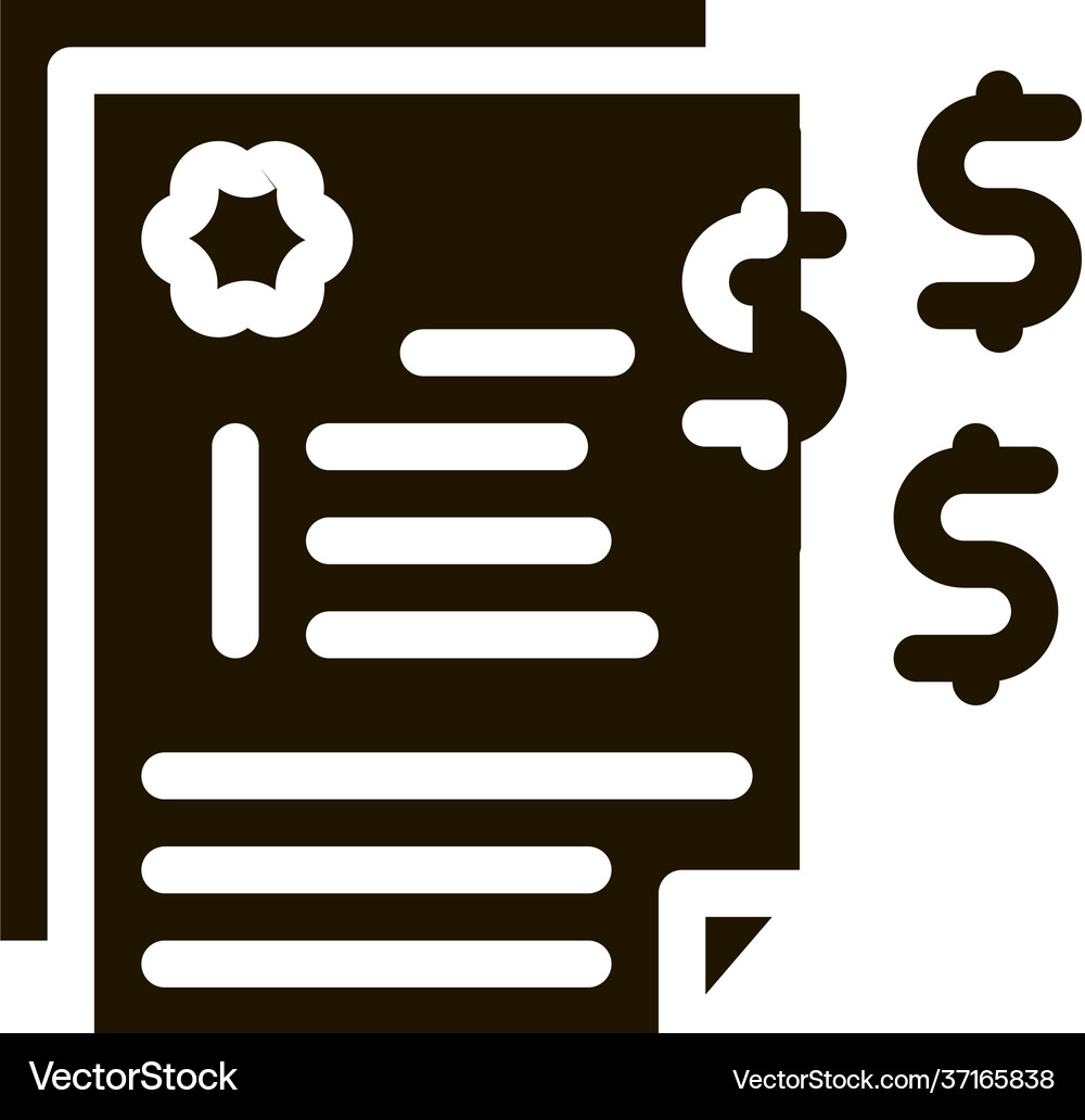 Financial agreement icon glyph Royalty Free Vector Image