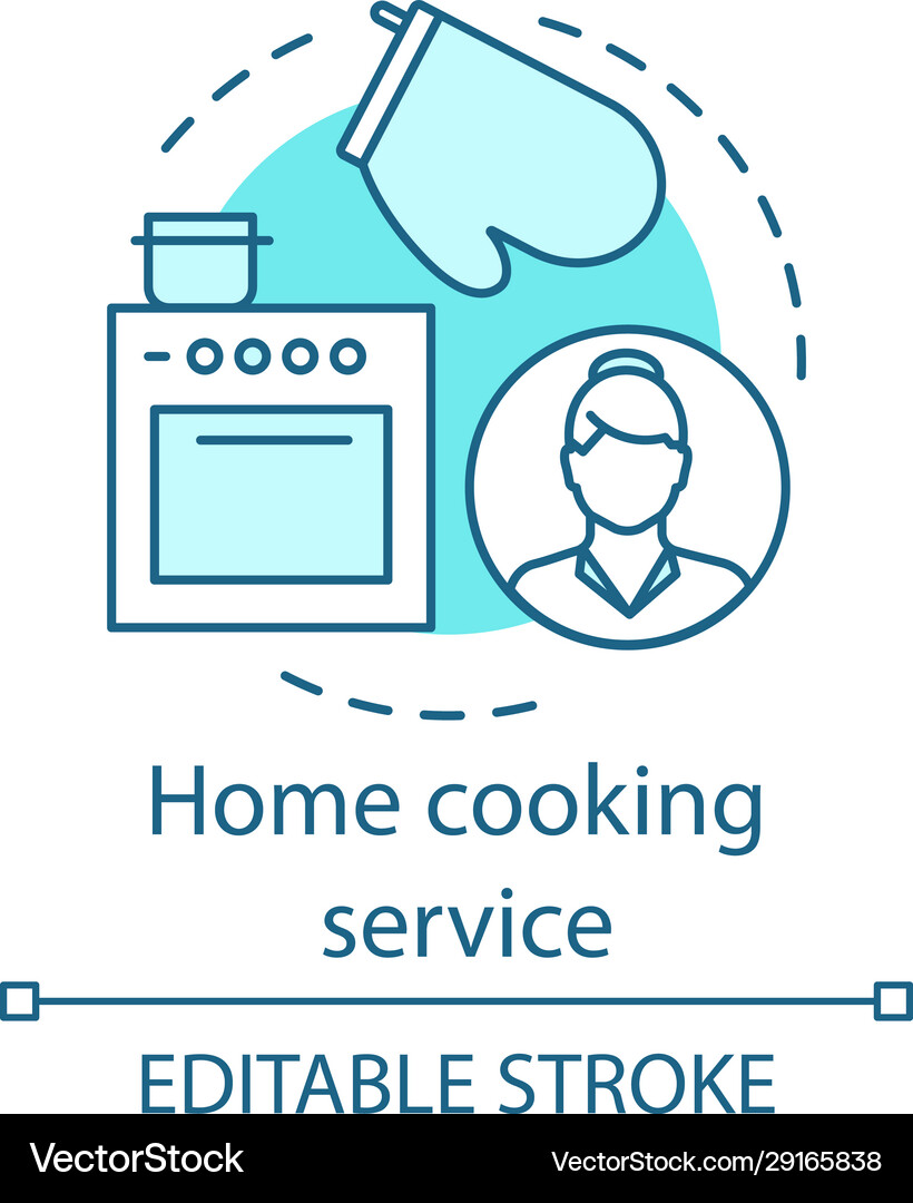 Home cooking service concept icon Royalty Free Vector Image