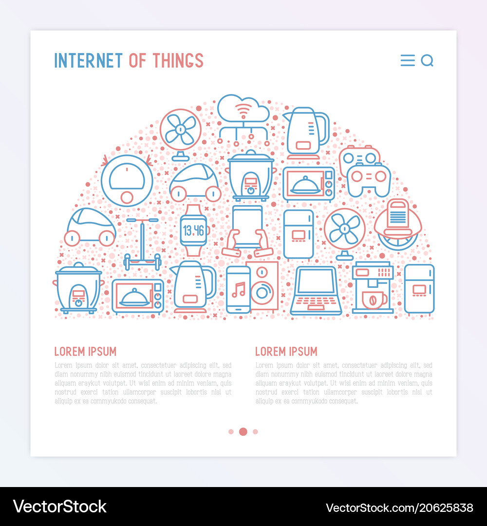 Internet of things concept in half circle Vector Image