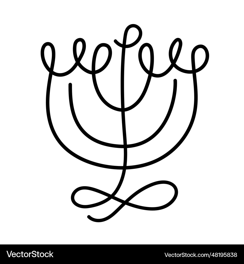 Menorah hanukkah shape logo icon art Royalty Free Vector