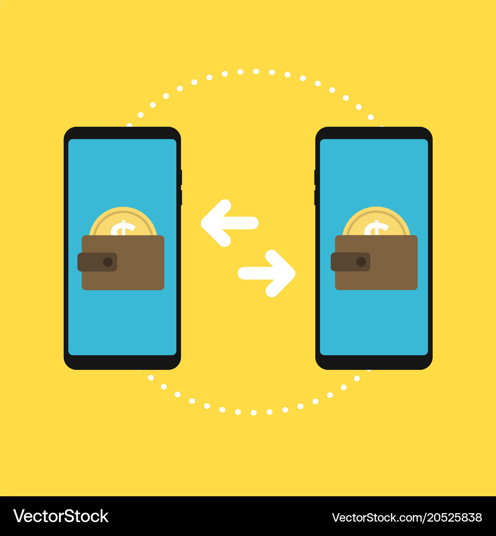 Mobile money wallet transfer Royalty Free Vector Image