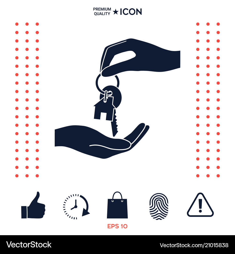 Receiving the key with keychain shaped like Vector Image