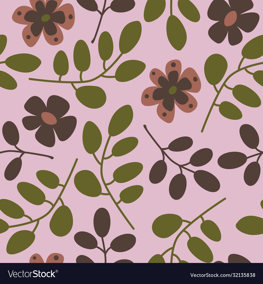 Seamless pattern with abstract flowers Royalty Free Vector