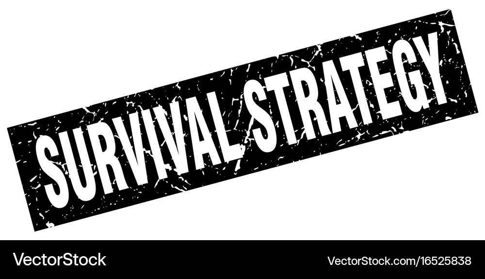 Square grunge black survival strategy stamp Vector Image