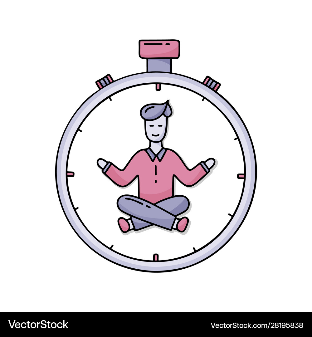 Time management concept happy man in nirvana Vector Image