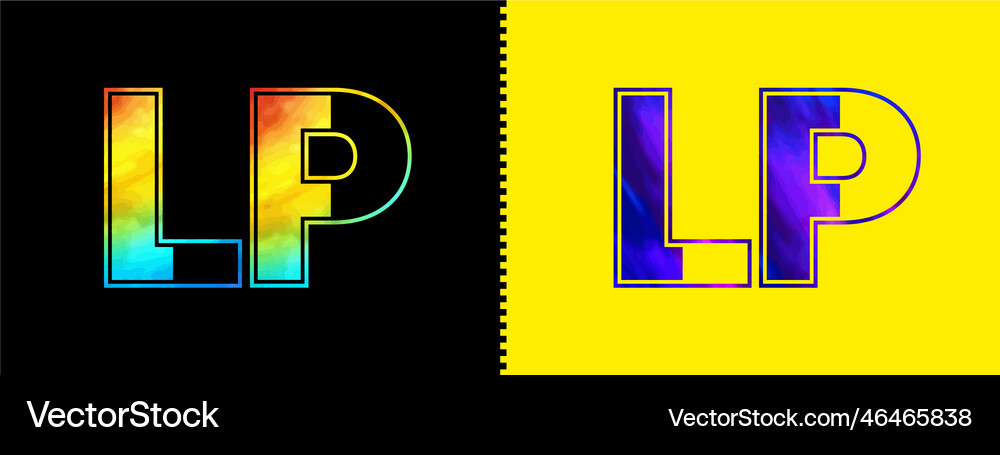 Unique lp letter logo icon template premium Vector Image