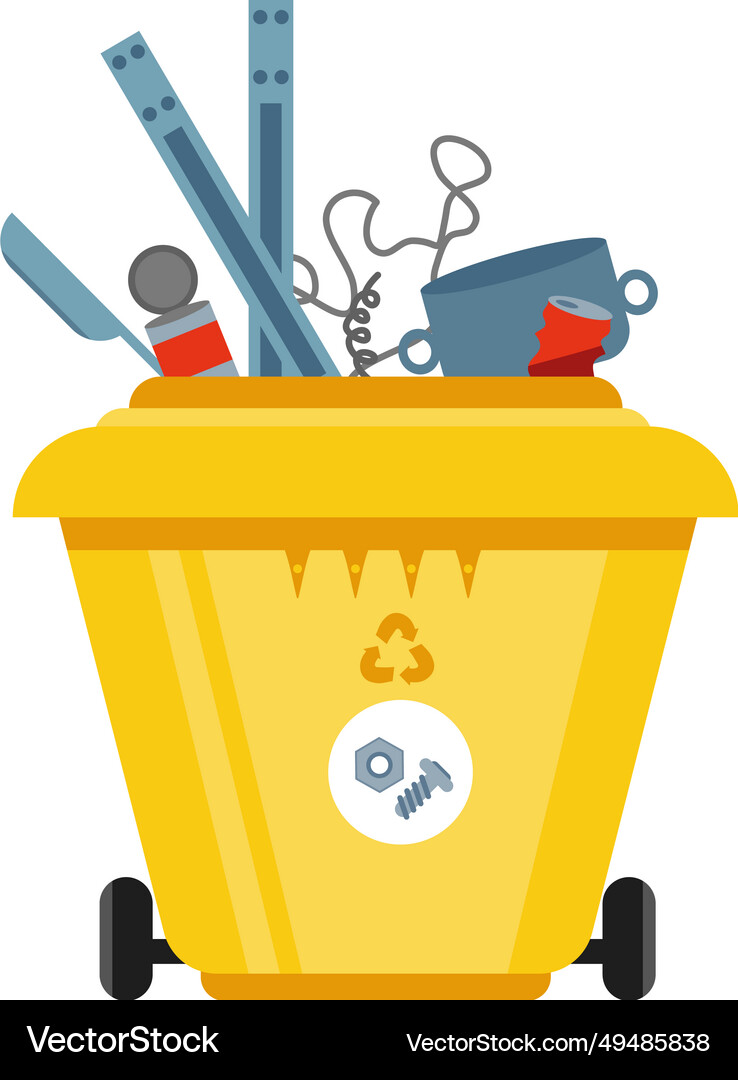 Waste management in metal bin Royalty Free Vector Image