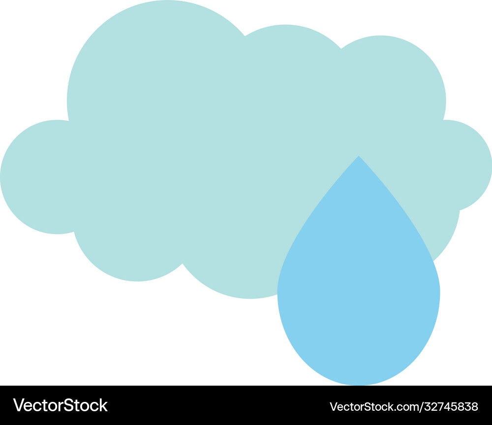 Weather concept cloud and water drop icon flat Vector Image