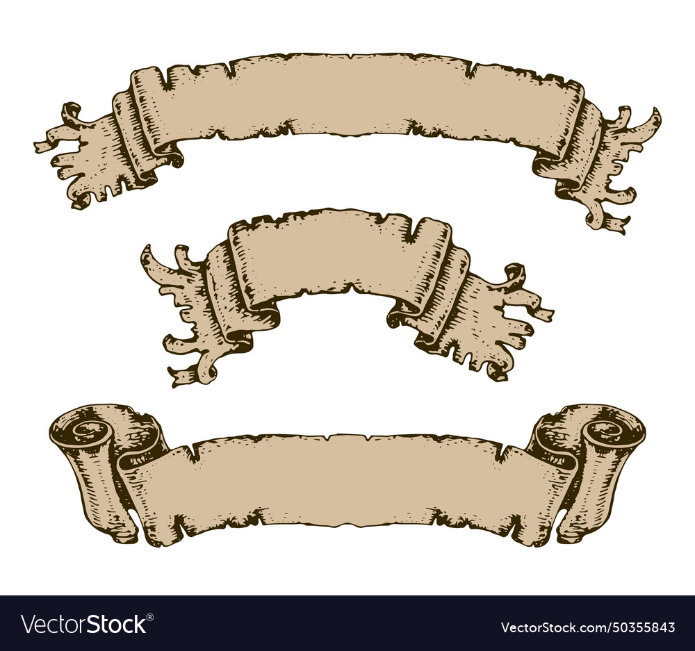 Ancient scroll hand drawing Royalty Free Vector Image