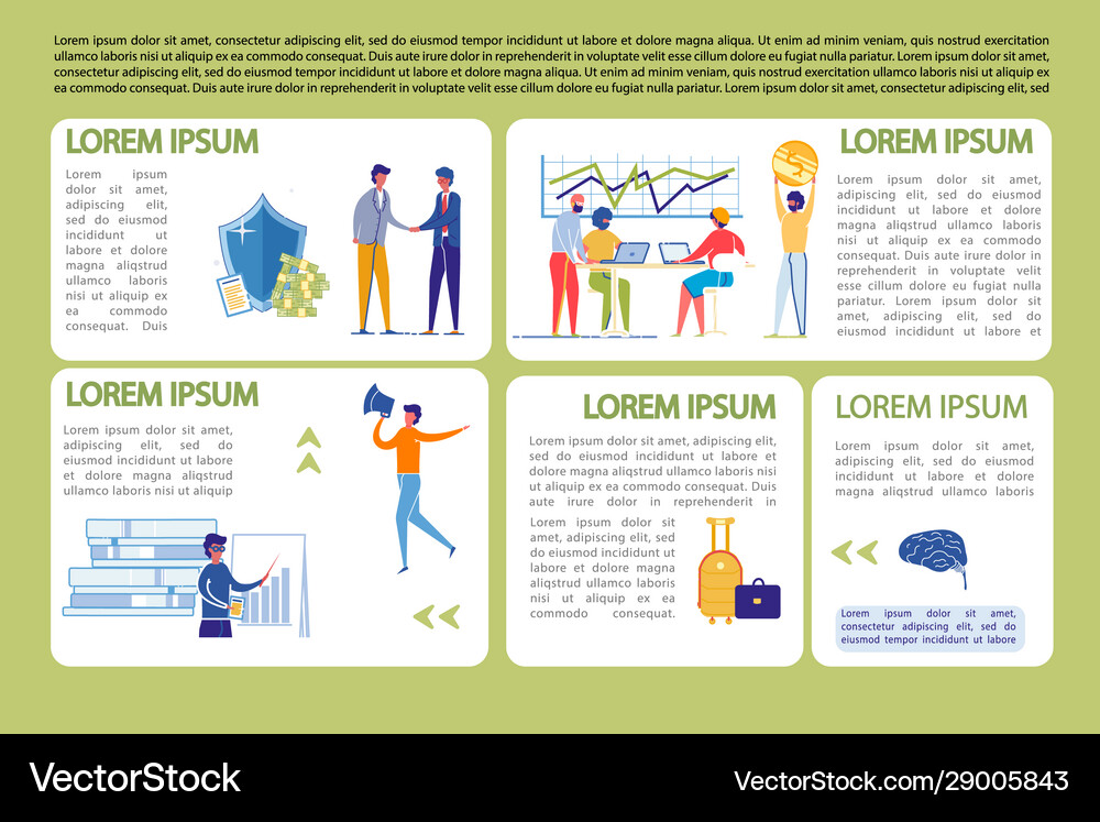 Business infographics set with people working Vector Image