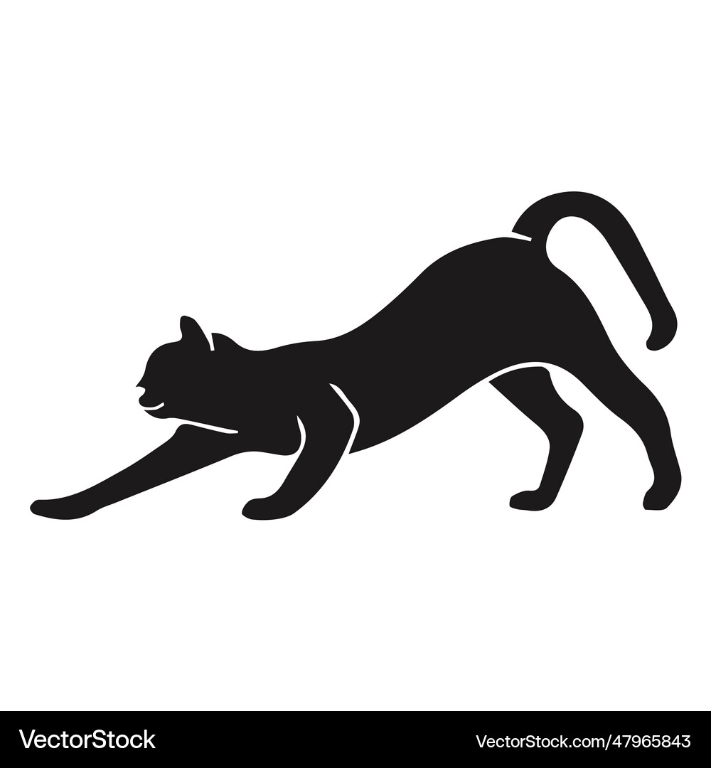 Cat stalking animal silhouette Royalty Free Vector Image