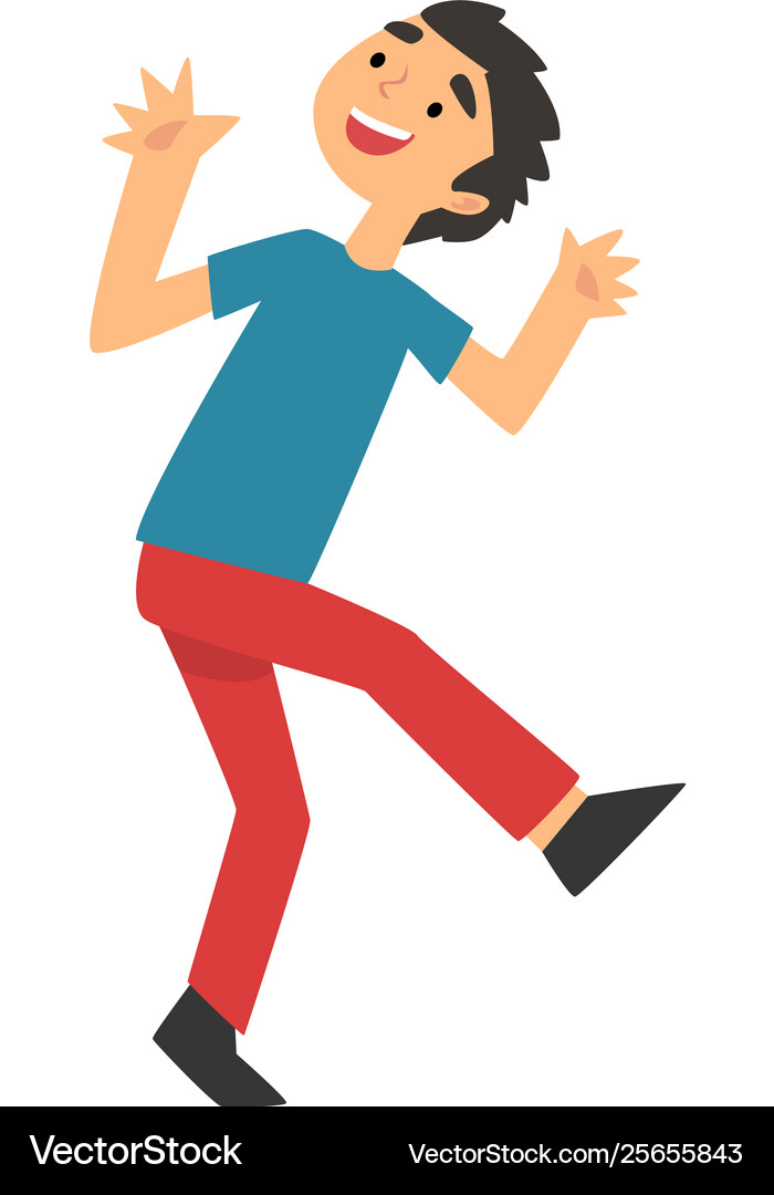 Cute smiling happy boy having fun cartoon Vector Image