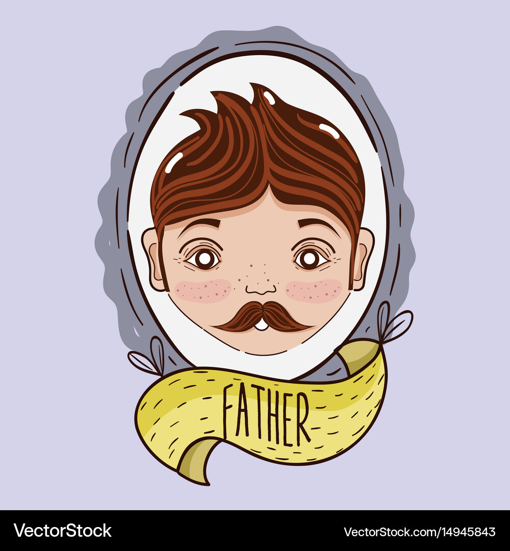 Father inside of emblem decoration design Vector Image