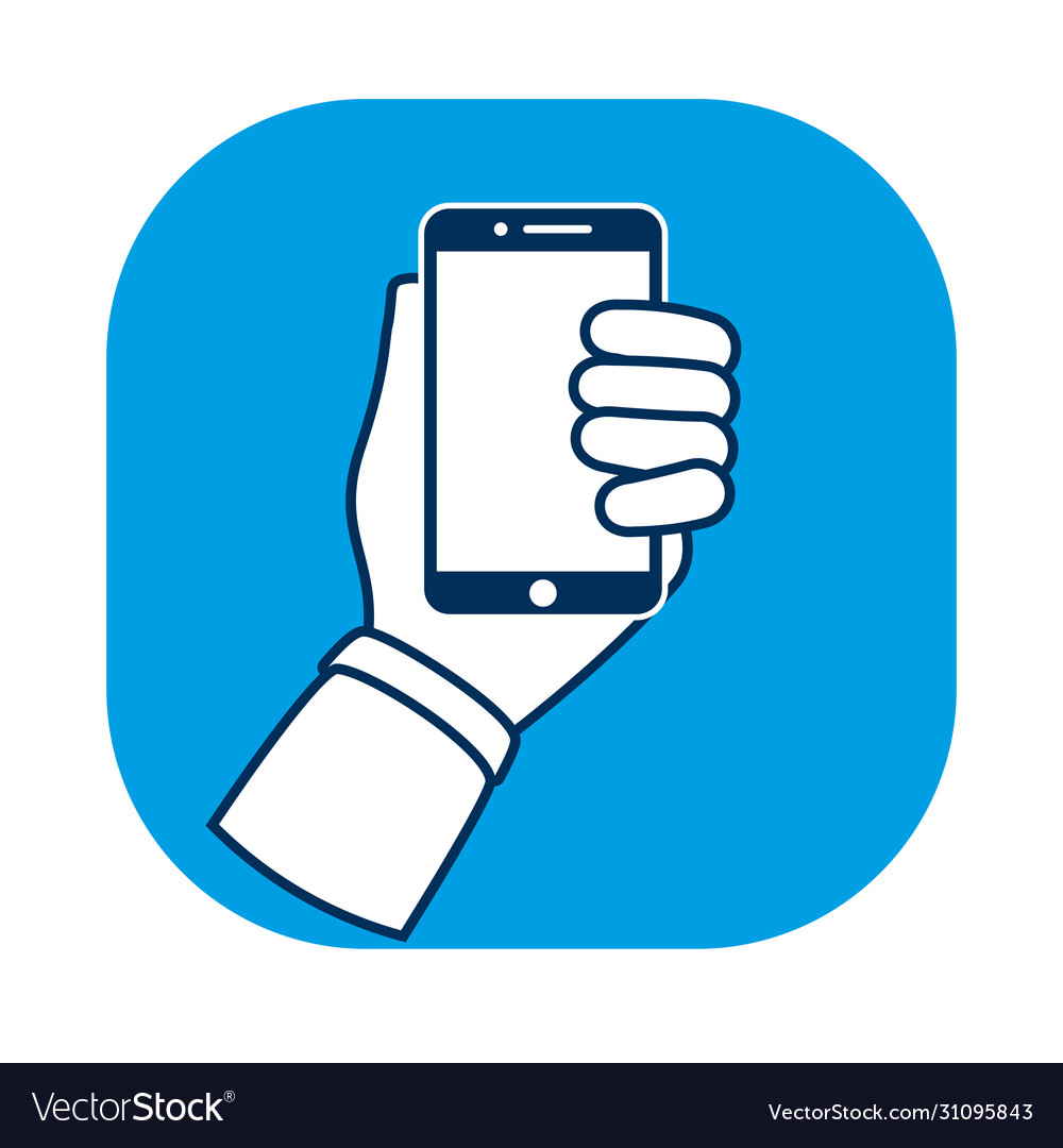 Hand using smartphone device technology Royalty Free Vector