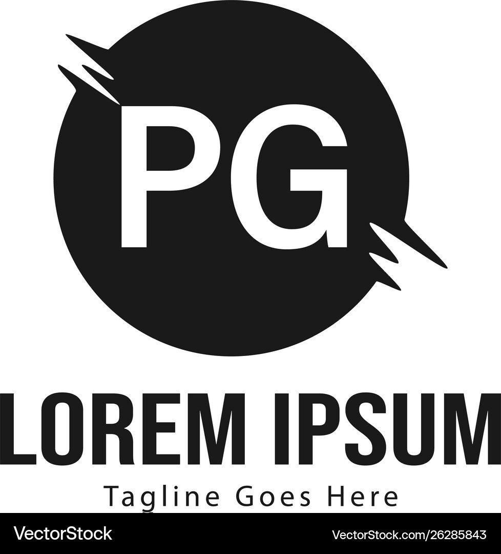 Initial pg logo template with modern frame Vector Image