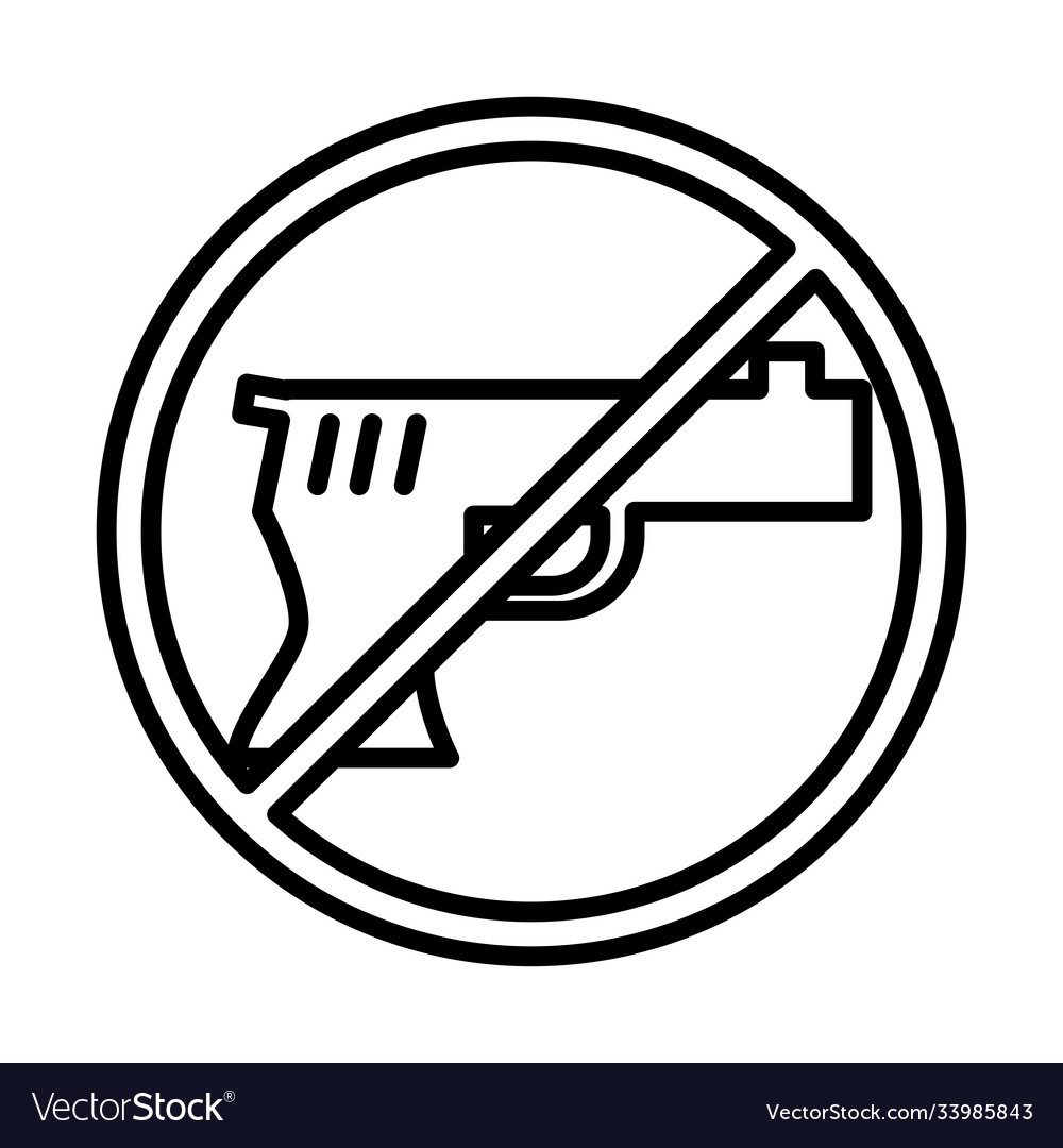 No weapons sign line style icon Royalty Free Vector Image