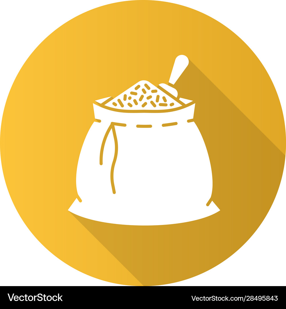 Spices bag flat design long shadow glyph icon Vector Image