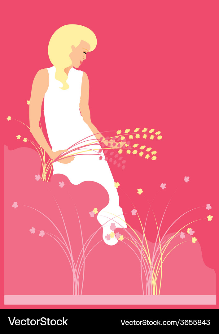 Woman-in-nature-2 Royalty Free Vector Image - VectorStock