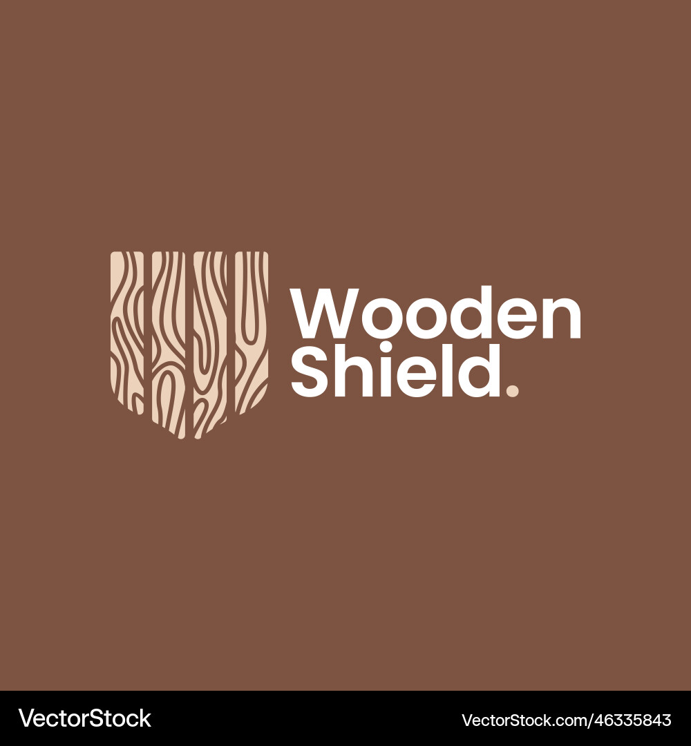 Wood shield woodshield protection security guard Vector Image