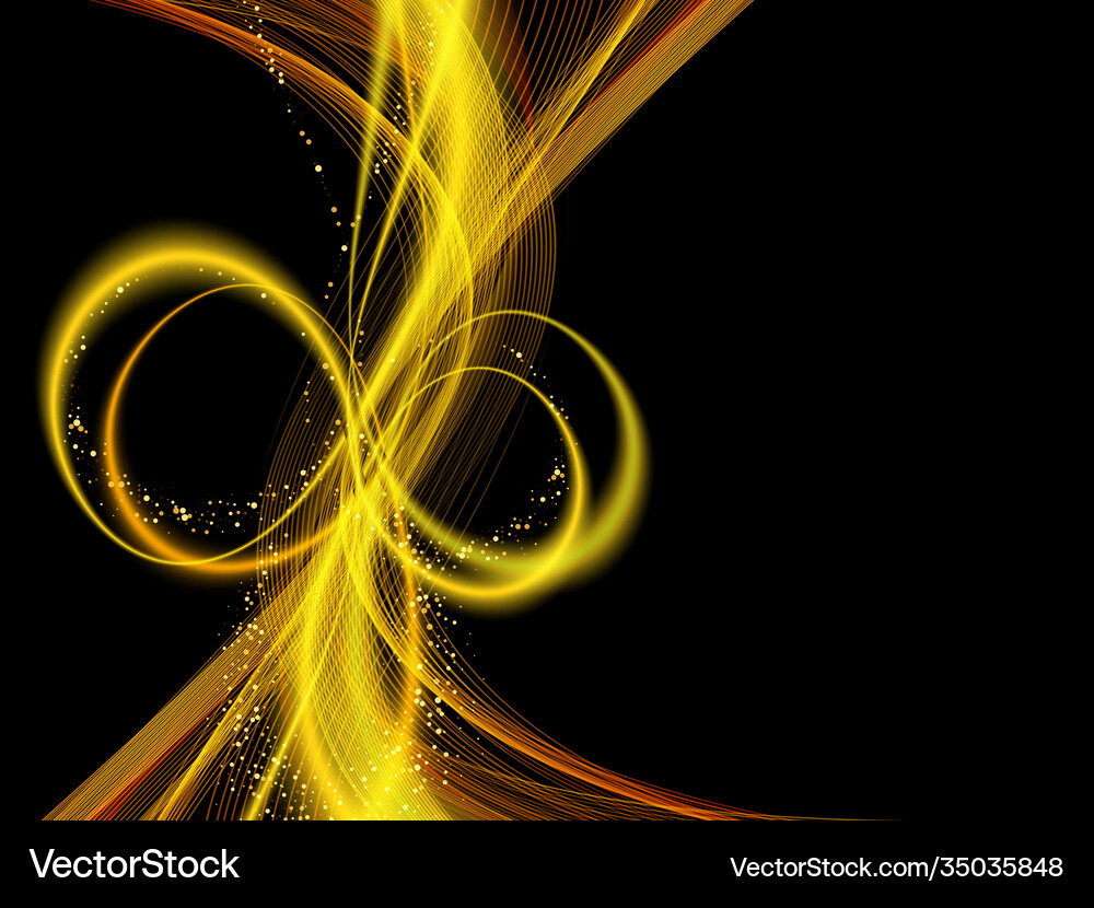 Abstract light gold wave futuristic background Vector Image