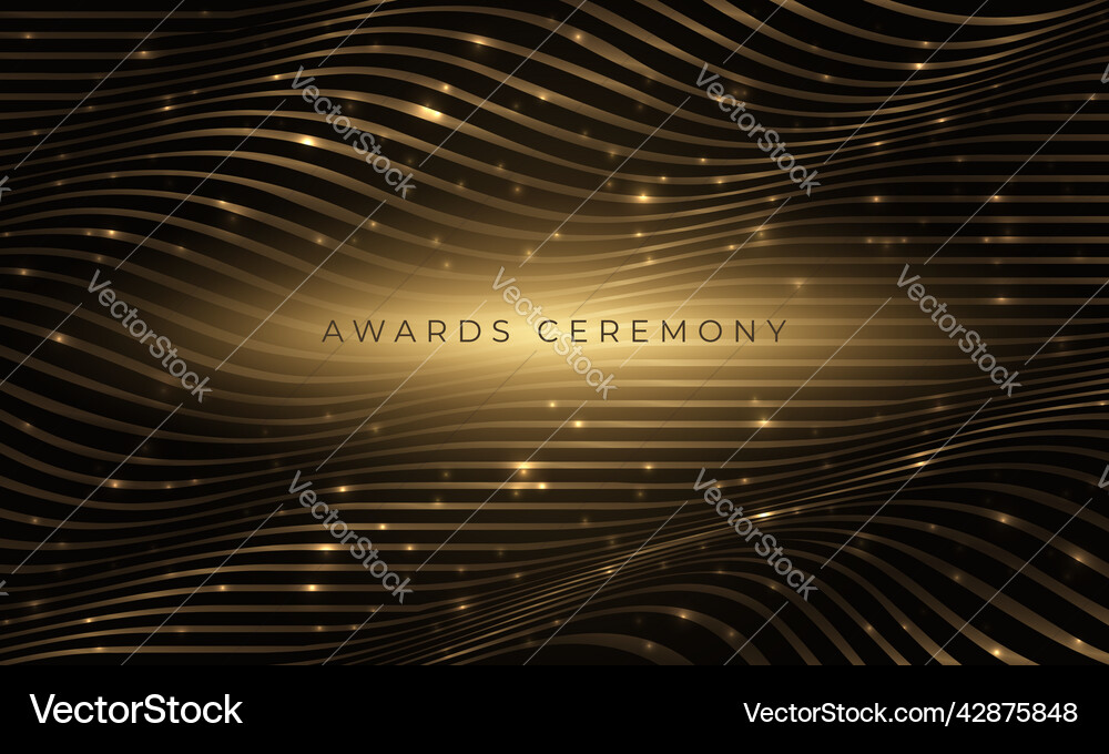 Awards nomination ceremony gold wavy luxury Vector Image
