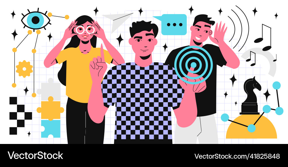 Brain creative minds composition Royalty Free Vector Image