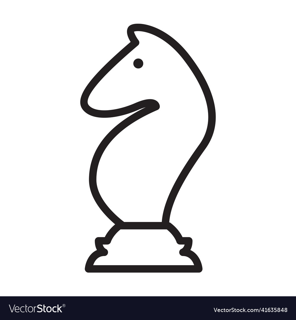 Chess game outline iconoutline Royalty Free Vector Image