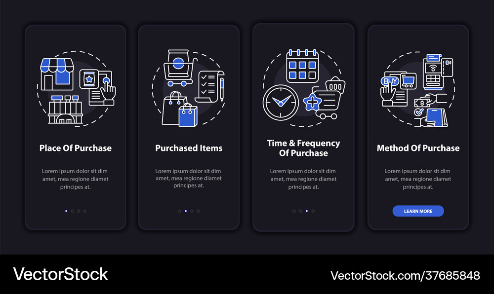 Consumer Behavior Patterns Onboarding Mobile App Vector Image