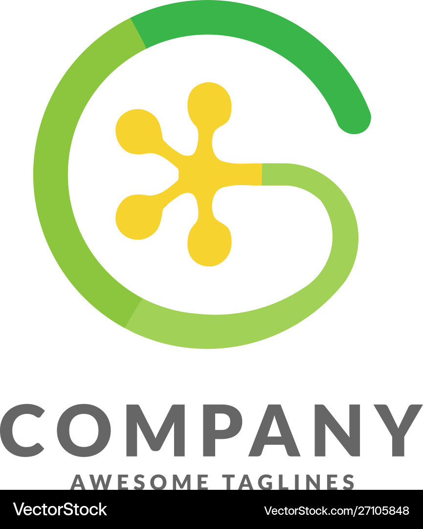 G letter color gecko lizard Royalty Free Vector Image