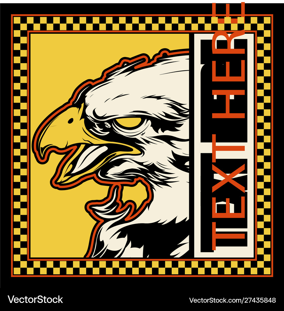 Graphic head of a bald eagle mascot Royalty Free Vector