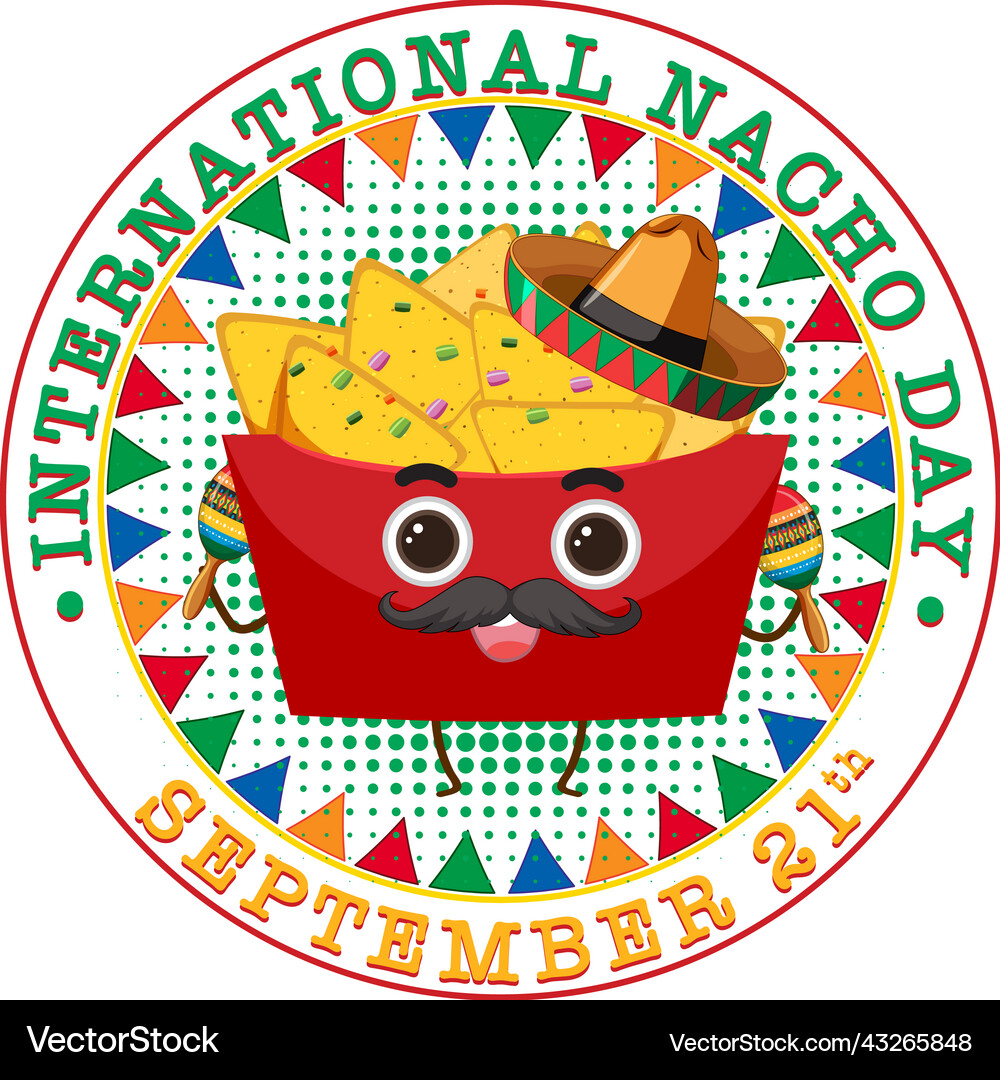 International nacho day poster design Royalty Free Vector